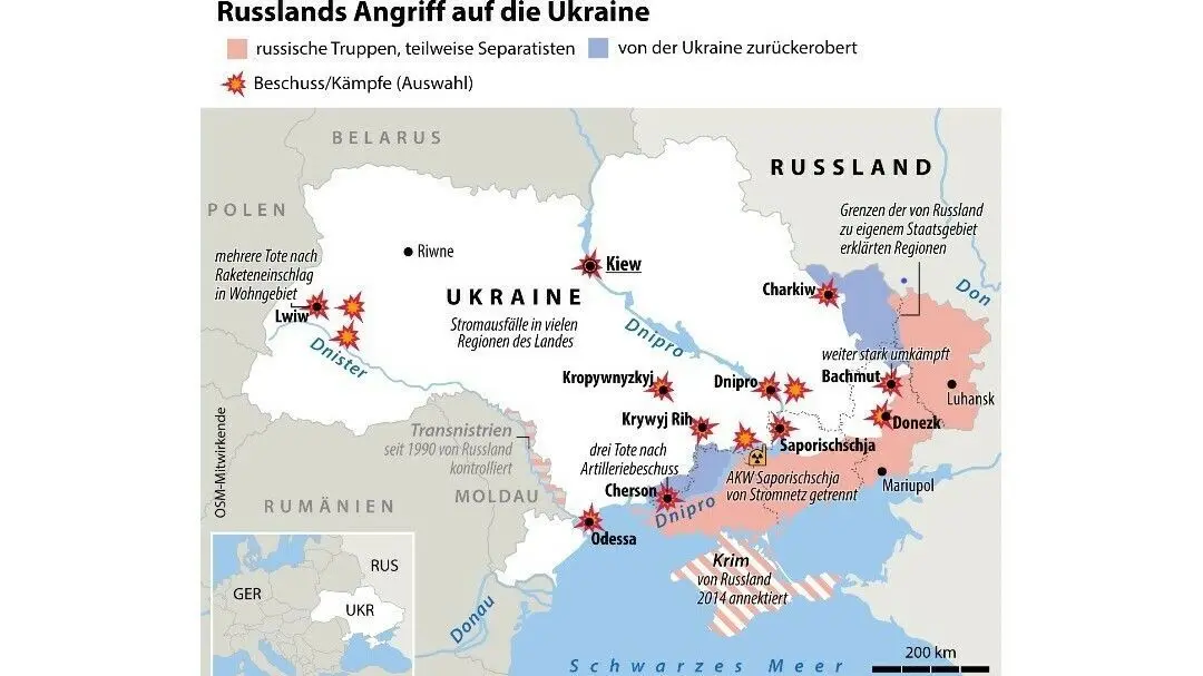 Ukraine Frontverlauf mit Karte: Russland attackiert Ukraine weiter aus ...