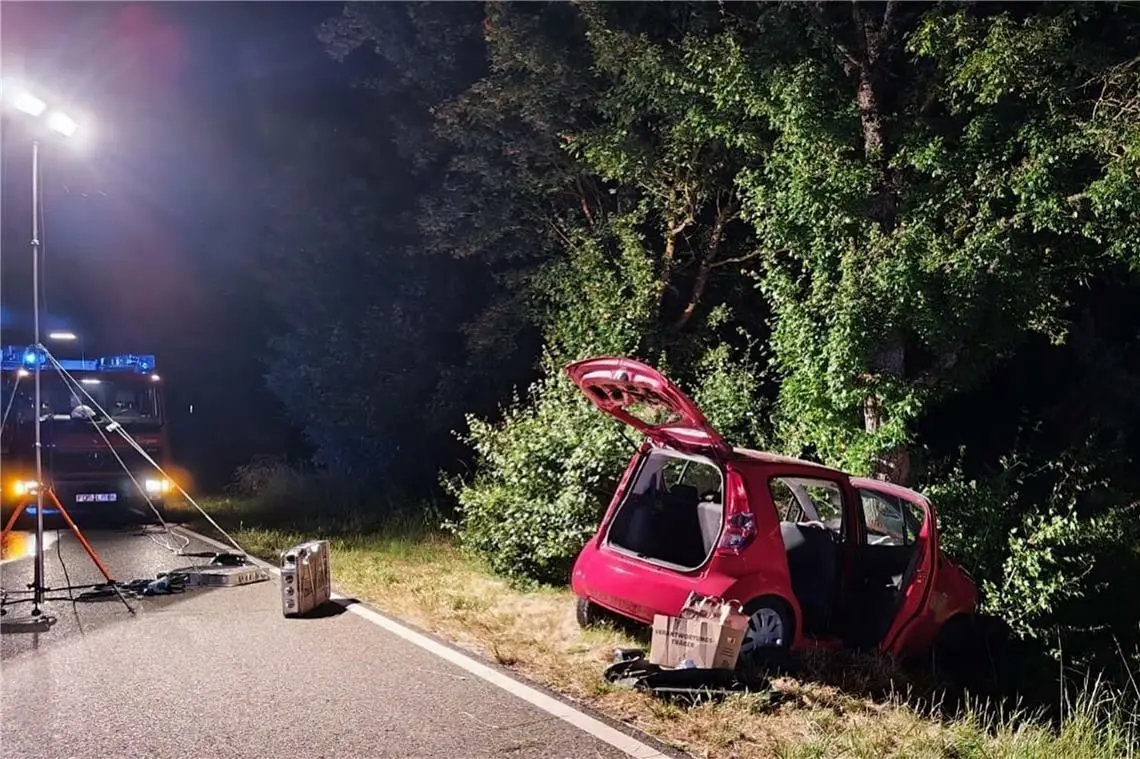 Verkehrsunfall auf B28: Bei Bildechingen auf Baum gekracht und schwer verletzt | swp.de