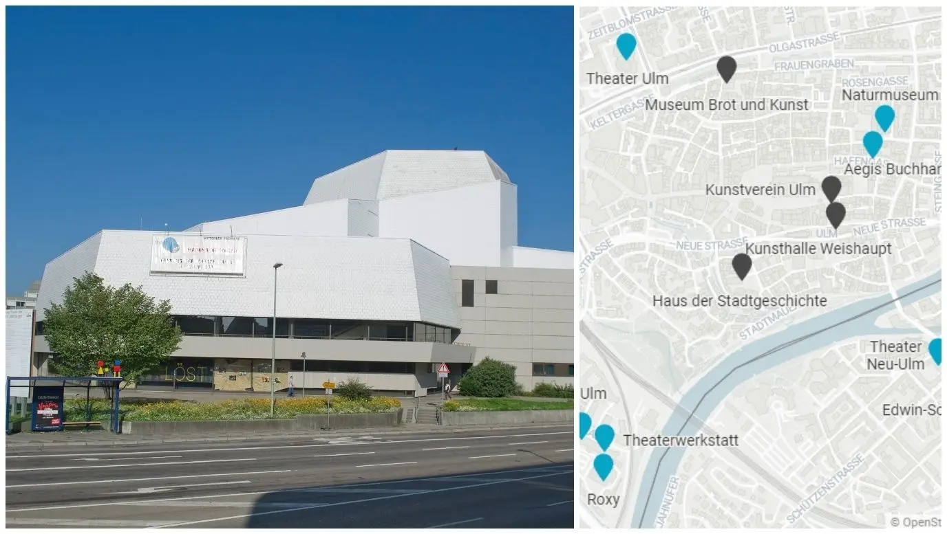 Kultur in Ulm: Übersichtskarte: Wo junge Menschen besonders günstig ...